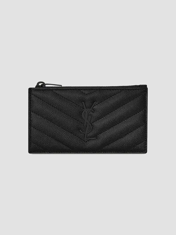 Saint Laurent Cassandre Matelassé Zipped Fragts Card Case