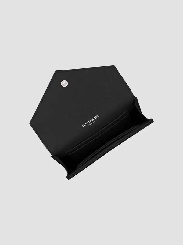 Saint Laurent Cassandre Matelass Envelope Wallet - Nero
