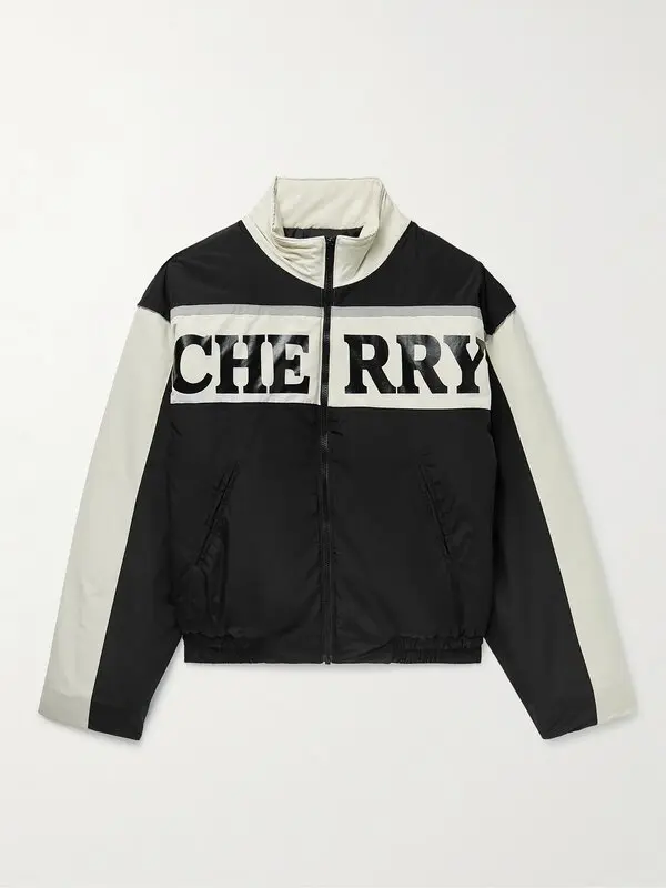 CHERRY LOS ANGELES Pit Crew Logo-print Padded Shell Jacket - Black