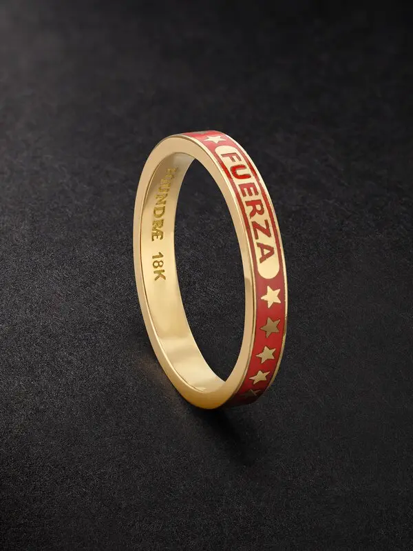 FOUNDRAE Fuerza 18-karat And Enamel Ring - Gold
