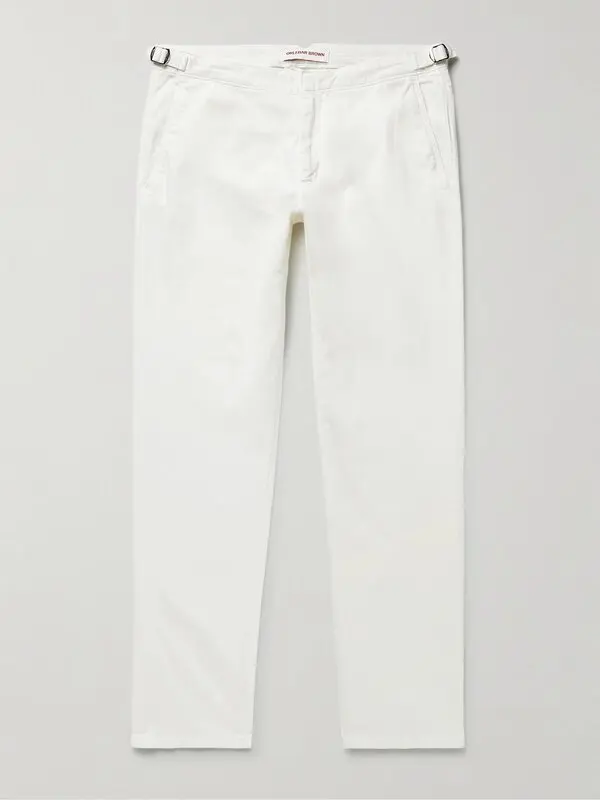 Orlebar Brown Fallon Straight-leg Cotton-blend Twill Trousers - Neutrals