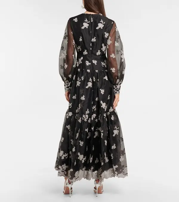 Erdem Tabetha Floral Embroidered Silk Dress