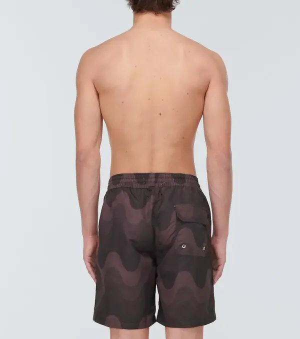 Frescobol Carioca Sport Printed Swim Trunks - Brown