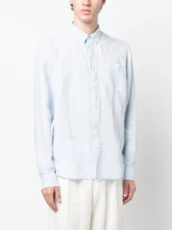 Vilebrequin Caroubis Long-sleeved Linen Shirt - Blue