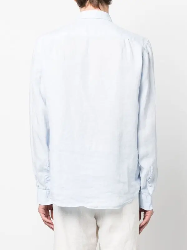 Vilebrequin Caroubis Long-sleeved Linen Shirt - Blue