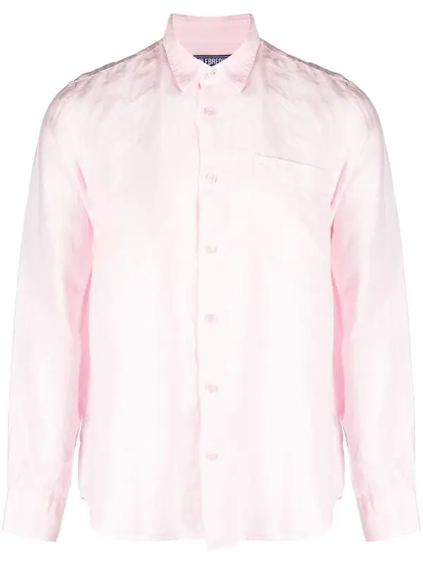 Vilebrequin Caroubis Long-sleeved Linen Shirt - Pink