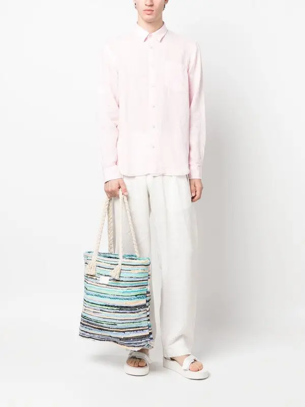 Vilebrequin Caroubis Long-sleeved Linen Shirt - Pink