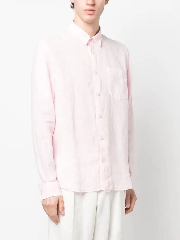 Vilebrequin Caroubis Long-sleeved Linen Shirt - Pink