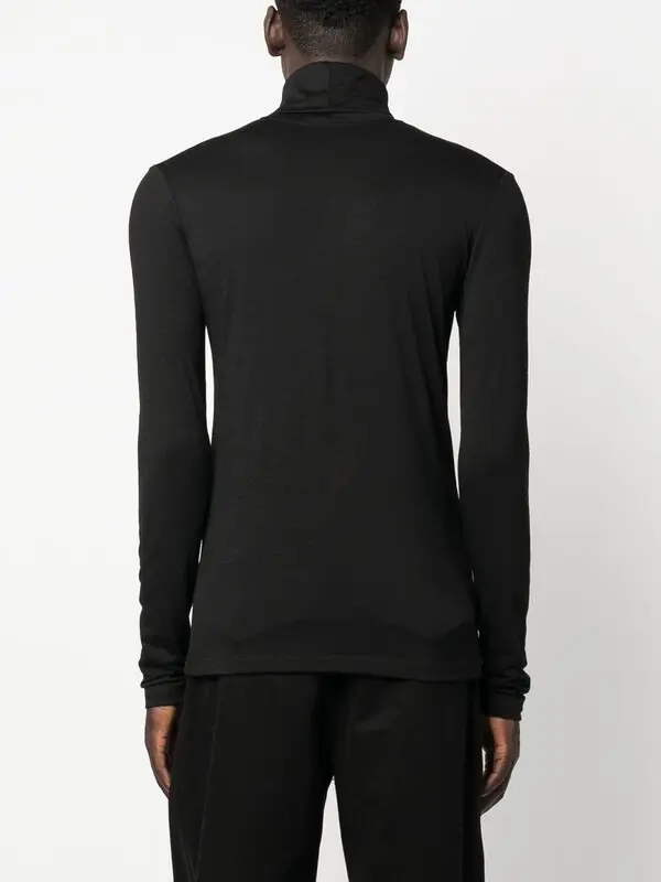 JIL SANDER Logo-print Roll-neck Jumper - Black