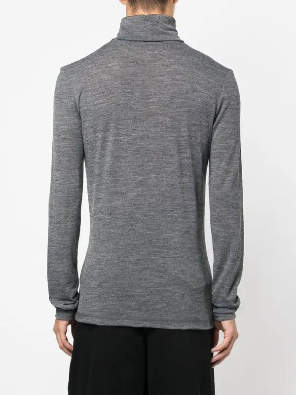 JIL SANDER Logo-print Roll-neck Jumper - Grey