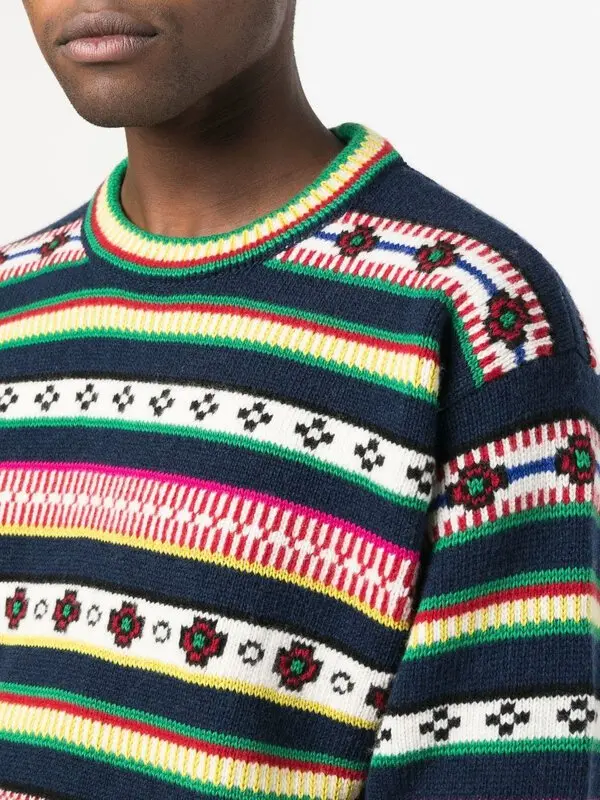 Kenzo Striped Wool-cotton Blend Jumper
