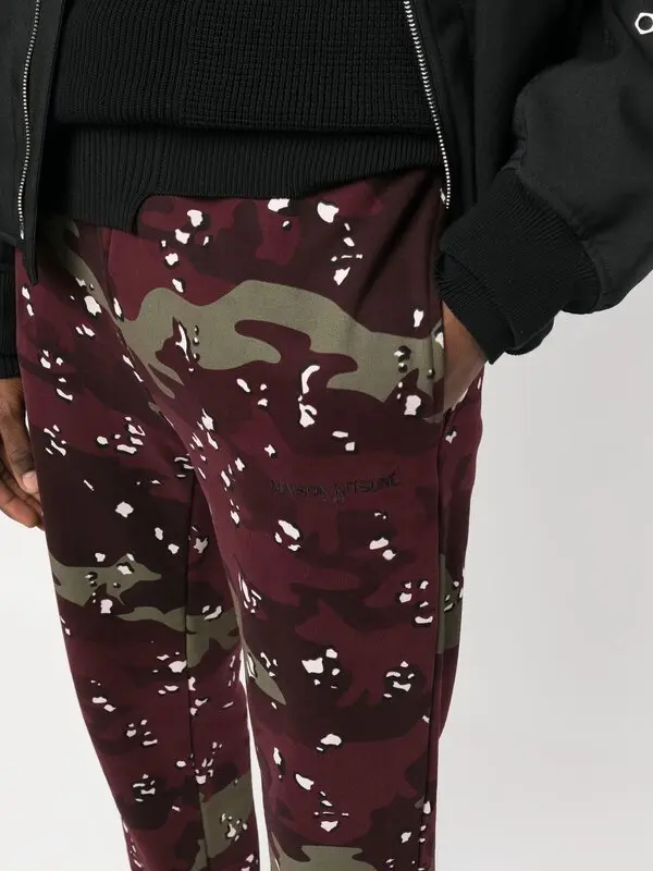 Maison Kitsuné Camouflage-print Cotton Joggers