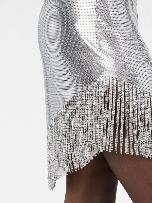 Rabanne Buttoned Fringed Miniskirt