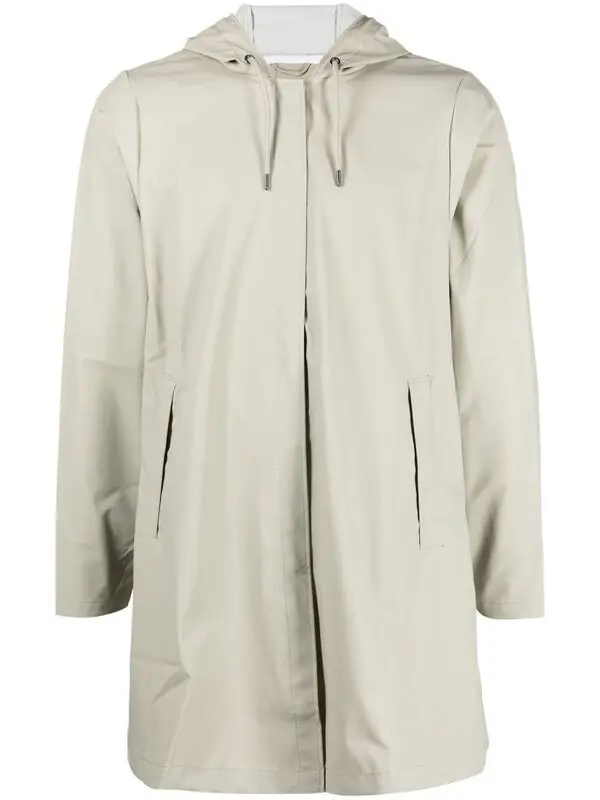 Rains Drawstring-hooded Parka Coat - Neutrals