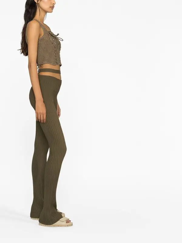 ANDREĀDAMO Ribbed-knit Trousers - Green