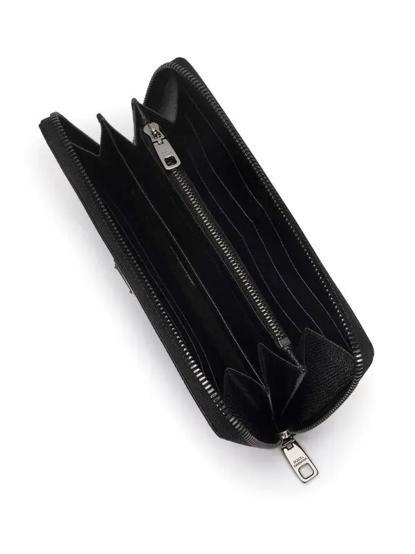 Dolce & Gabbana Zipped Grained Leather Wallet