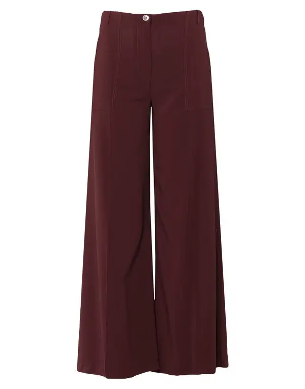 Liviana Conti Wide Leg Viscose-blend Pants - Brown