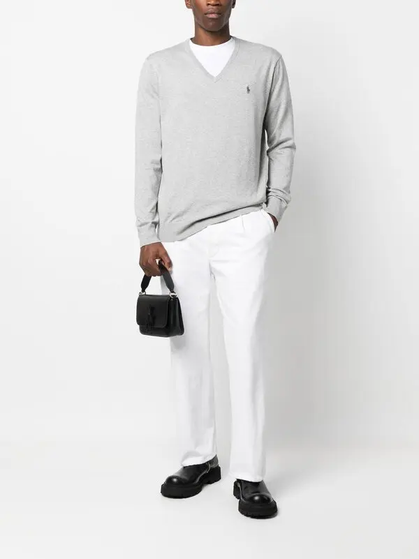 Polo Ralph Lauren Embroidered Pony Knit Jumper - Grey