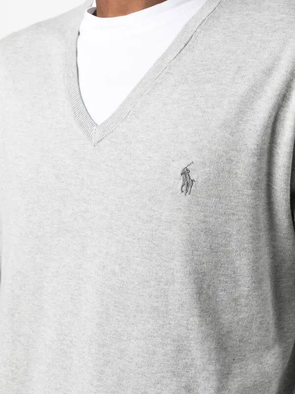 Polo Ralph Lauren Embroidered Pony Knit Jumper - Grey