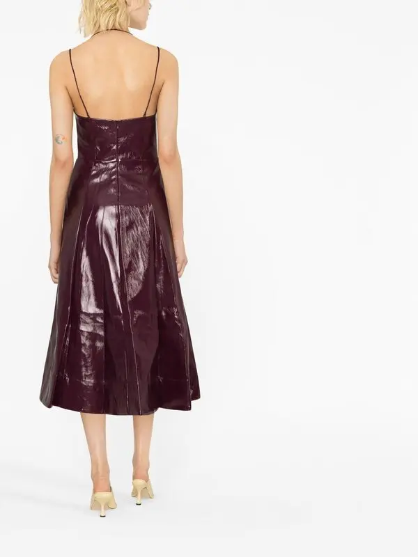purple faux leather dress Fleur Faux Leather Mini Dress
