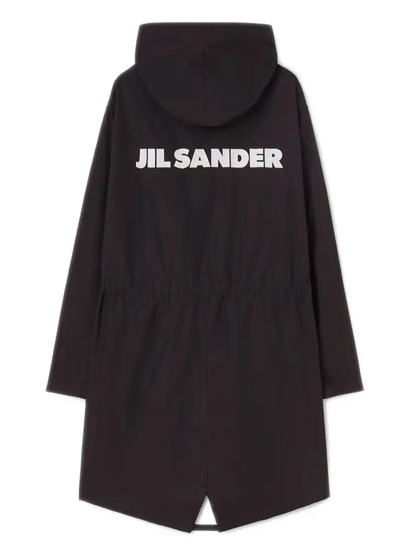JIL SANDER Logo-print Hooded Parka - Black