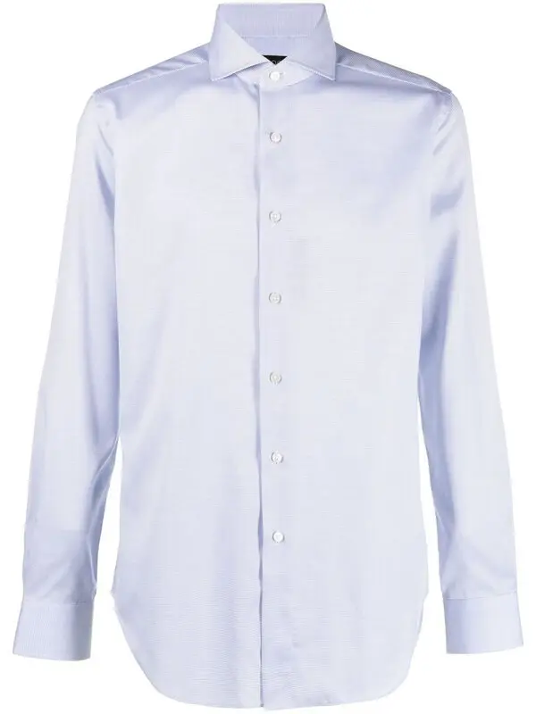 DELL'OGLIO Long-sleeve Button-up Shirt - Blue