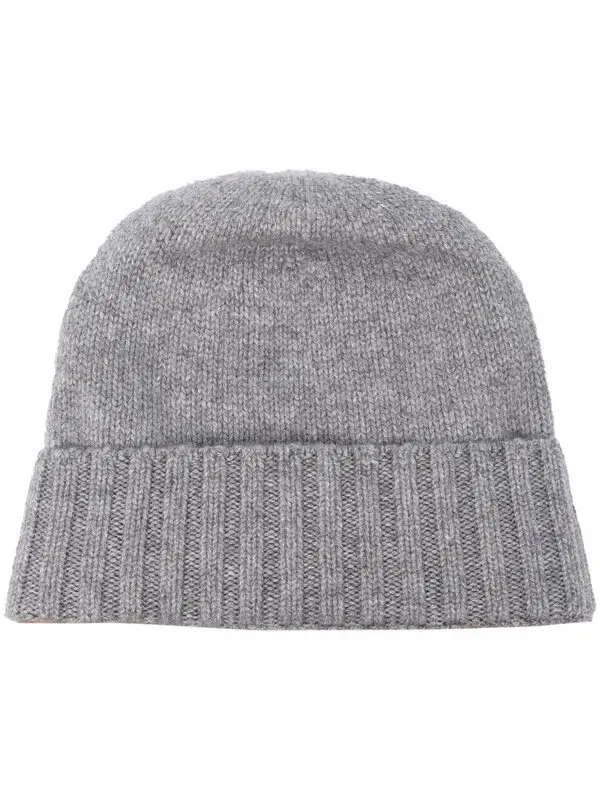 DELL'OGLIO Cashmere Beanie - Grey