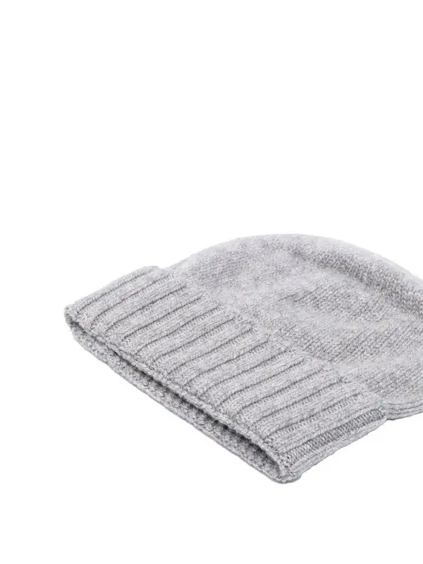 DELL'OGLIO Cashmere Beanie - Grey
