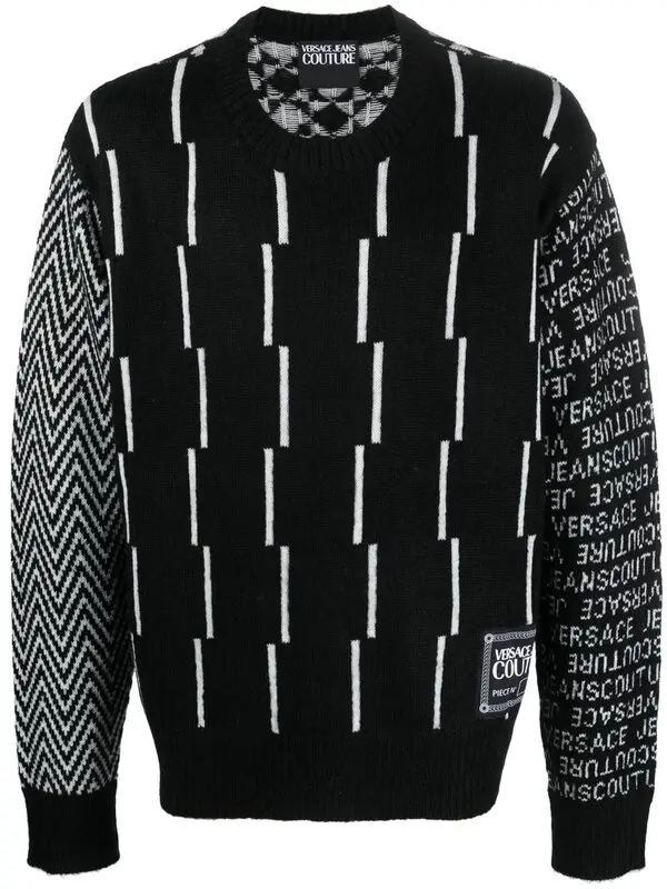 Versace Geometric Intarsia-knit Jumper