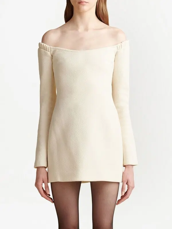 Khaite The Octavia Strapless Mini Dress - Neutrals