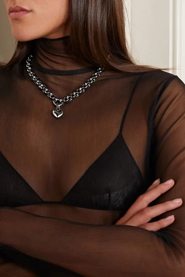 LAURA LOMBARDI Net Sustain Amorina Platinum-plated Necklace