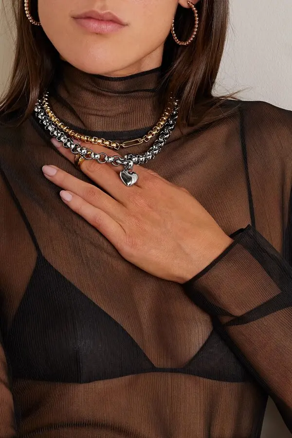 LAURA LOMBARDI Net Sustain Amorina Platinum-plated Necklace