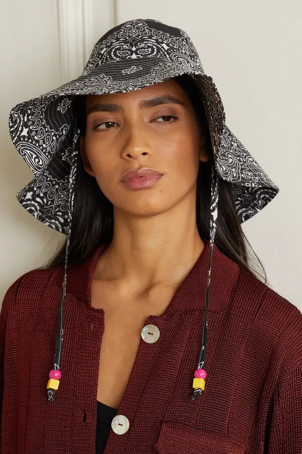 Call It By Your Name Capeline Bead-Embellished Paisley-Print