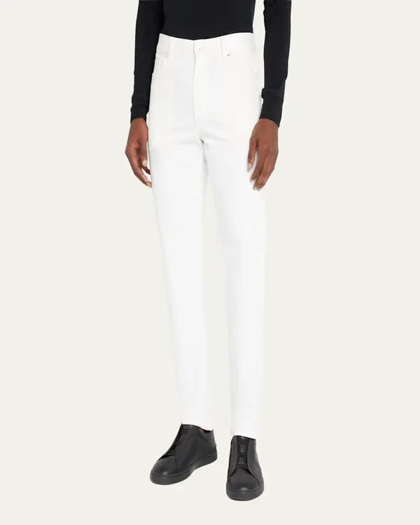 Zegna Cotton 5-pocket Pants - White Solid