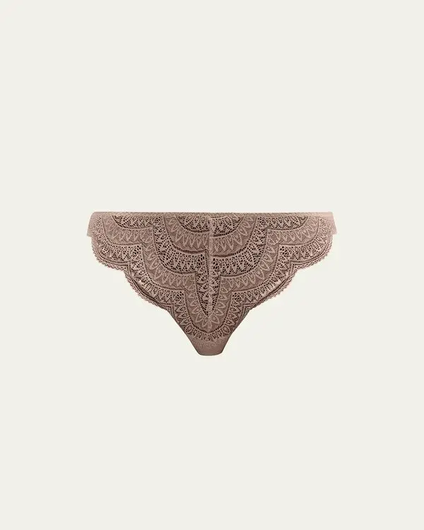 Simone Perele Karma Lace Tanga Briefs - Peau Rose