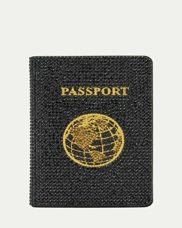 Judith Leiber Allover Crystal Passport Holder - Jet
