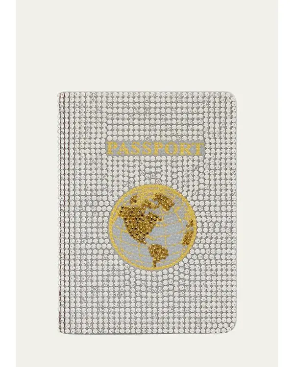 Judith Leiber Allover Crystal Passport Holder - Silver
