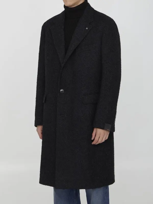 Tagliatore Herringbone Wool Coat
