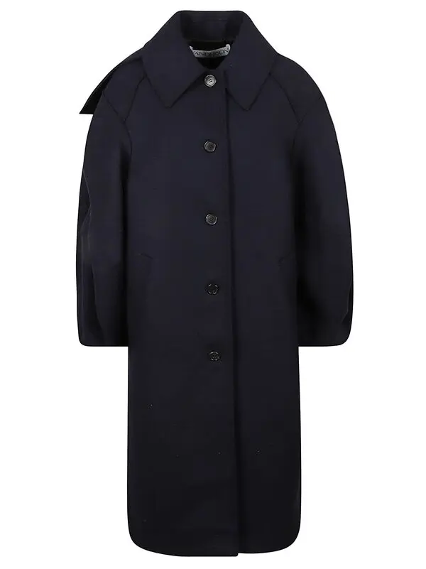 Jw Anderson Balloon Sleeve Coat - Navy | Editorialist