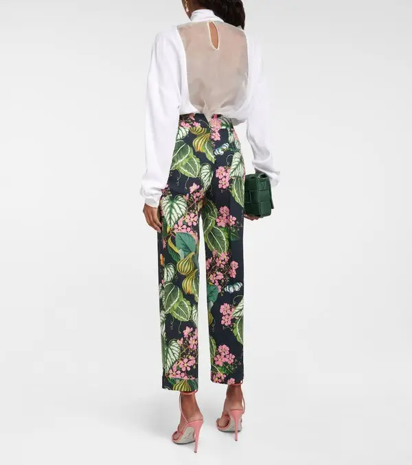 Oscar De La Renta Printed Cropped Pants
