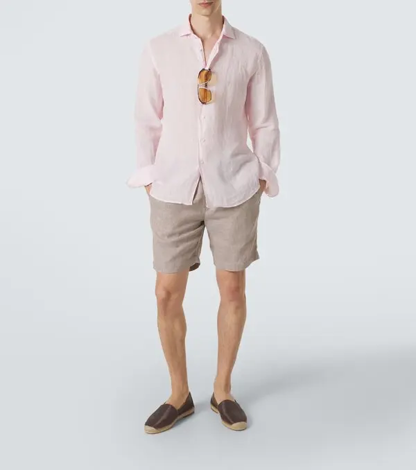 Frescobol Carioca Felipe Linen And Cotton Shorts - Beige