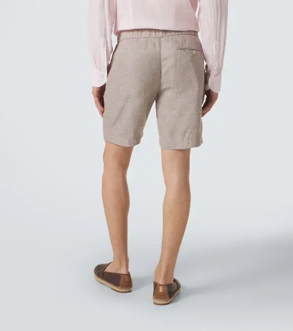 Frescobol Carioca Felipe Linen And Cotton Shorts - Beige