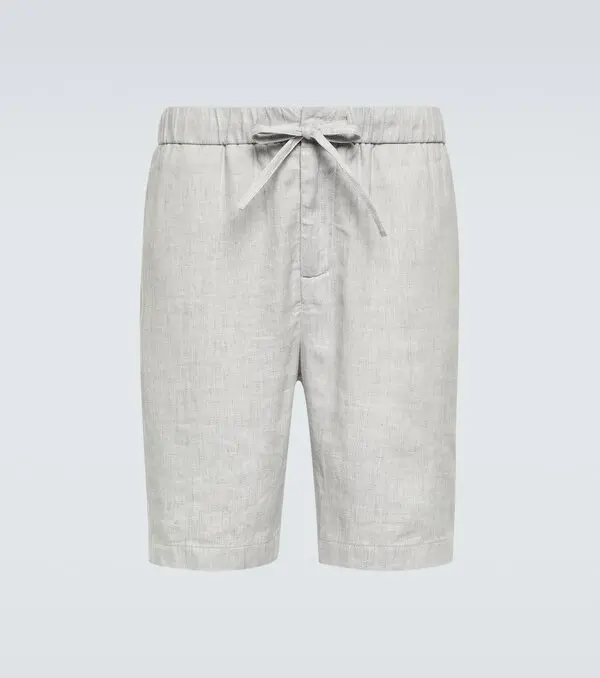 Frescobol Carioca Felipe Linen And Cotton Shorts - Grey