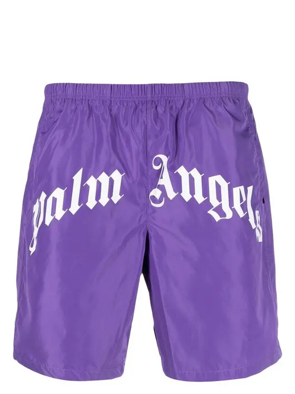 Palm Angels Logo-print Swim Shorts - Purple