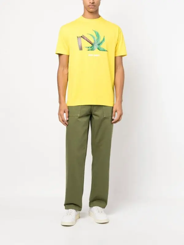 Palm Angels Broken Palm Print T-shirt - Yellow