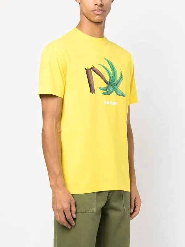 Palm Angels Broken Palm Print T-shirt - Yellow