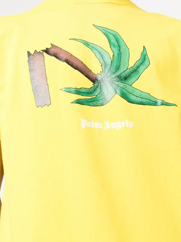 Palm Angels Broken Palm Print T-shirt - Yellow