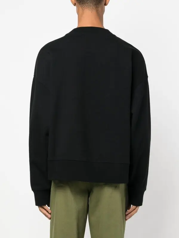 Palm Angels Logo-print Crew-neck Sweatshirt - Black