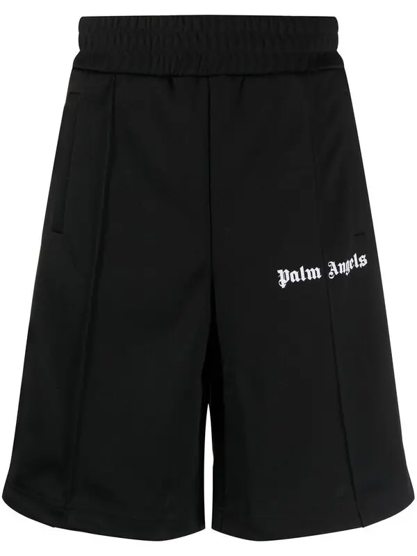 Palm Angels Logo-print Track Shorts - Black