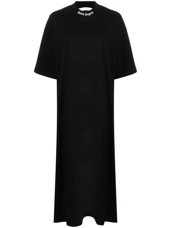 Palm Angels Logo-print T-shirt Dress - Black